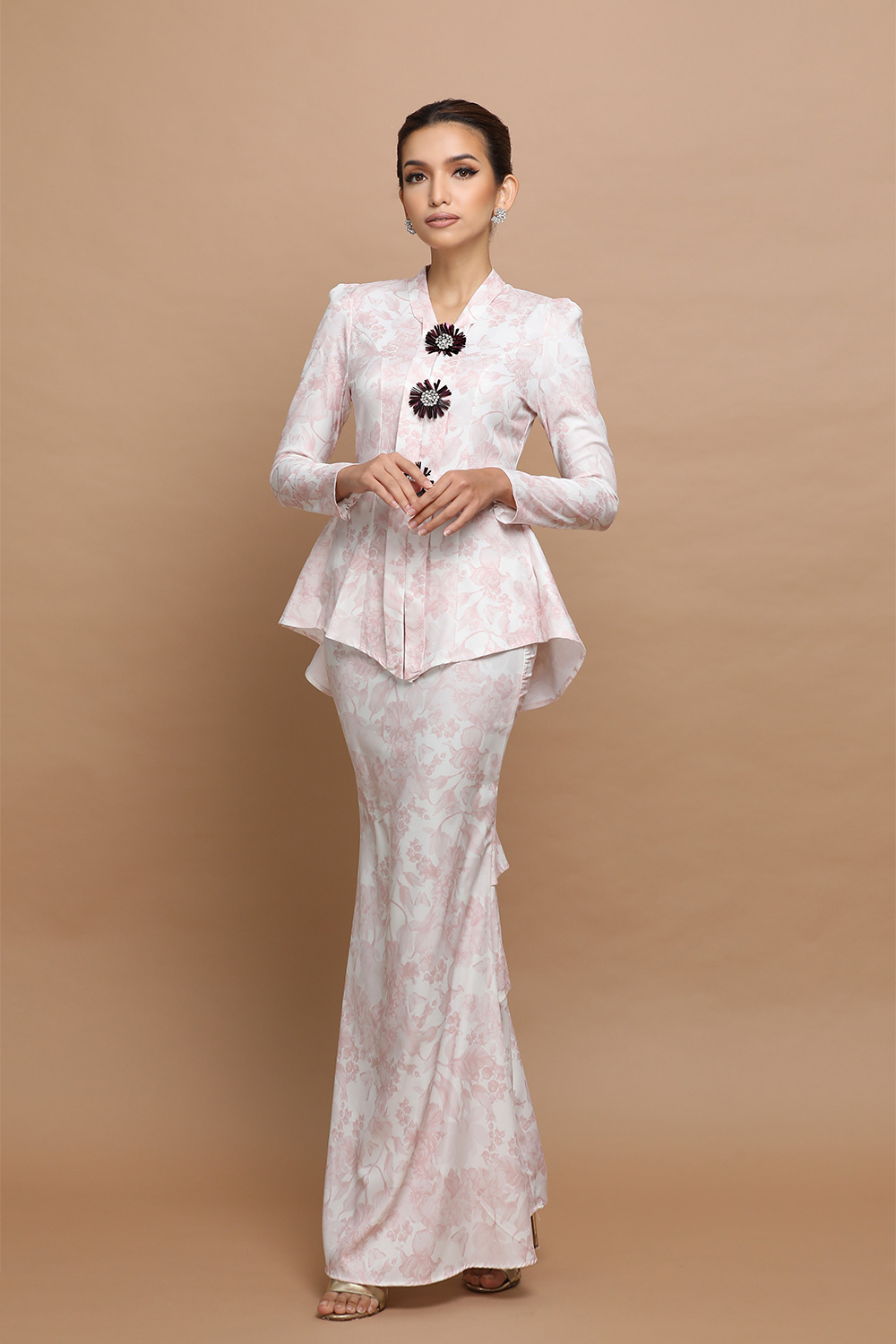 Ramona Printed Kebaya in Rose Gold